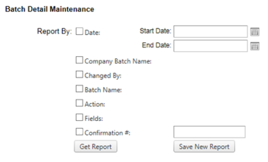 Batch Detail Maintenance report